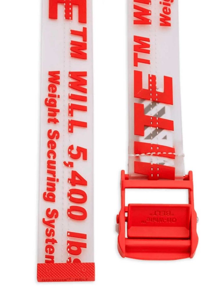 Red Off White Belt | Transparent Rubber Strap Streetwear 2020